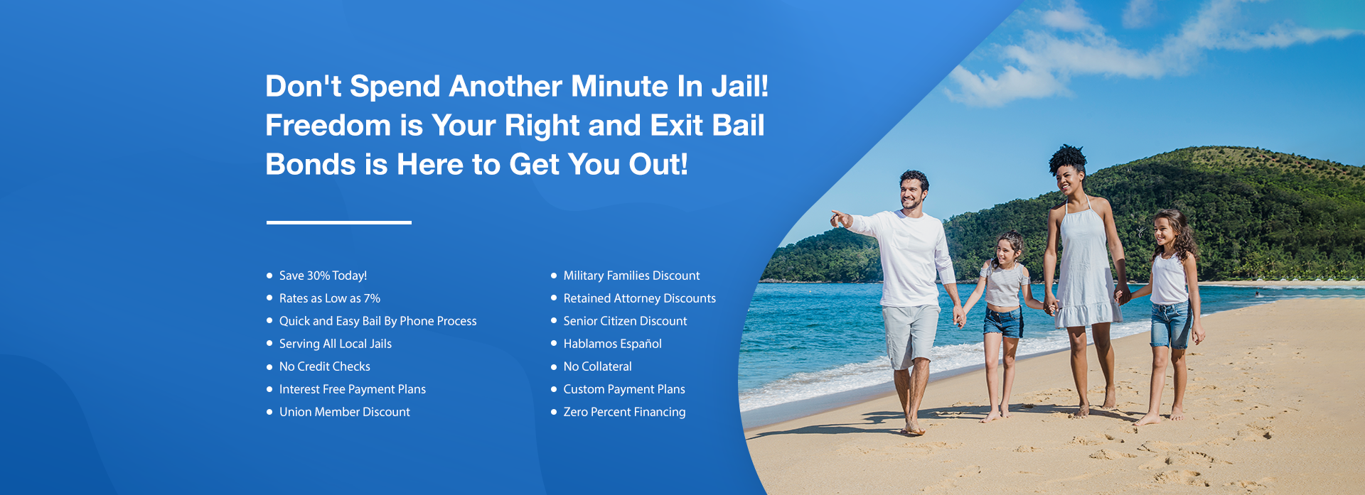 1% Down Bail Bonds - No Down Payment Bail Bonds | Exit Bail Bonds